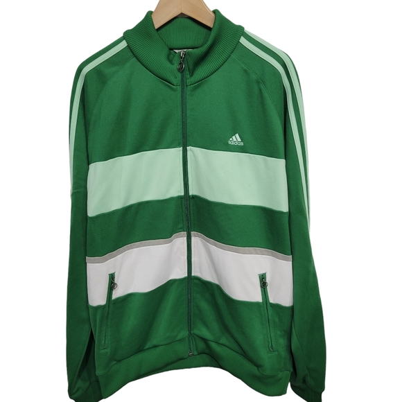 adidas | Jackets & Coats | Vintage Adidas Y2k Green Colorblock Track ...